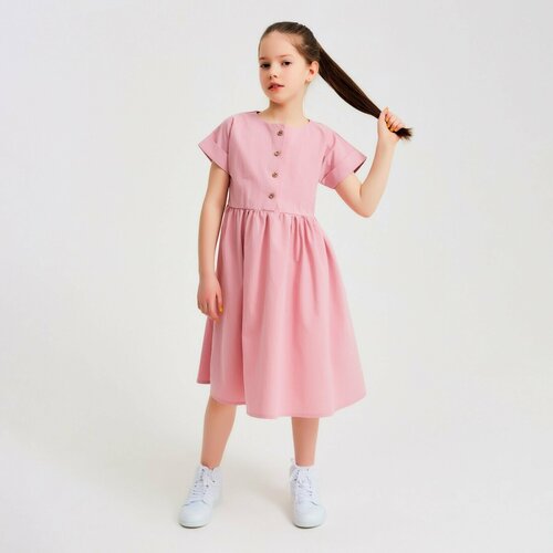 Школьное платье Minaku, размер 134, розовый, фиолетовый