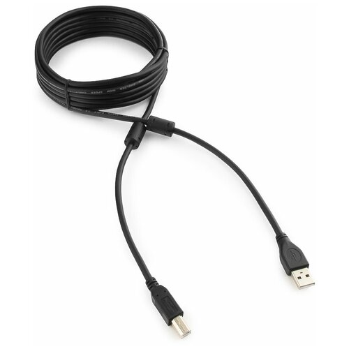 Кабель USB 2.0 Pro Cablexpert CCF2-USB2-AMBM-15, AM/BM, 4.5м, экран, 2феррит.кольца, черный, пакет
