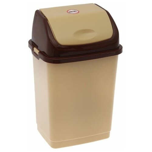 Контейнер для мусора «Камелия», 8 л, цвет бежевый/коричневый
