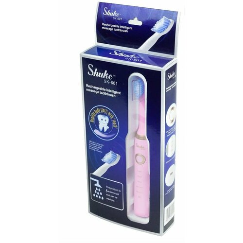 Электрическая зубная щетка с насадками, SK-601, розовый