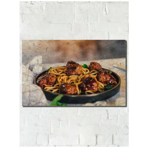Картина интерьерная на рельефной доске Разное Еда (мясо, картофель, food, bar, drinks) - 4009