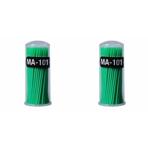 Микробраши Kristaller одноразовые для нанесения растворов, MA-101 Fine, зеленый, 100 шт, 2 уп