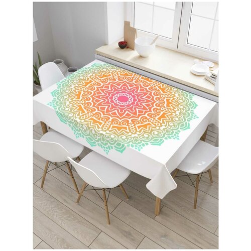 Скатерть прямоугольная JoyArty на кухонный стол "Пламенные переливы" из оксфорда, 120x145 см