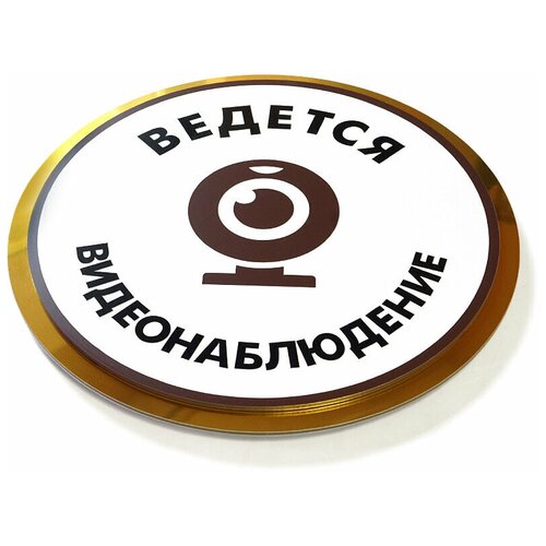 Двухуровневая табличка "Ведётся видеонаблюдение" из алюмокомпозита, 300х300 мм