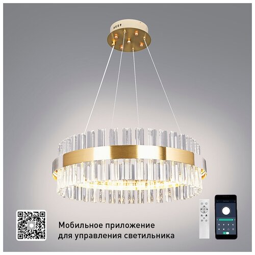 Управляемая светодиодная люстра SOFIA 100W R-APP-500x1000-GOLD/CLEAR-220-IP20