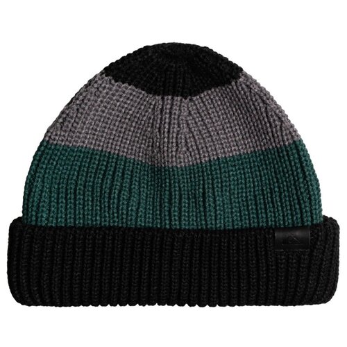 Шапка Quiksilver Stripe Beanie, размер one size, черный, серый