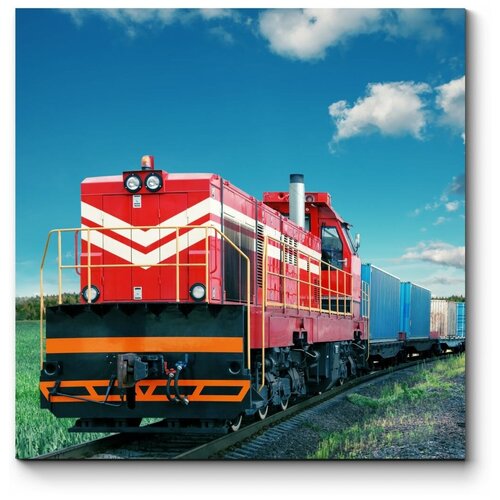 Модульная картина Красный поезд30x30