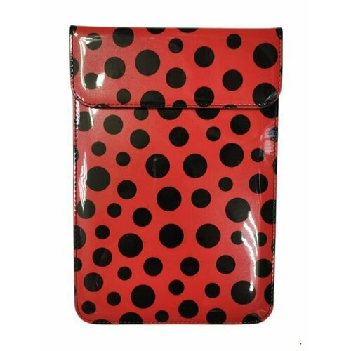 Универсальный чехол-карман для планшета 7 на магнитаx Красный в горошек