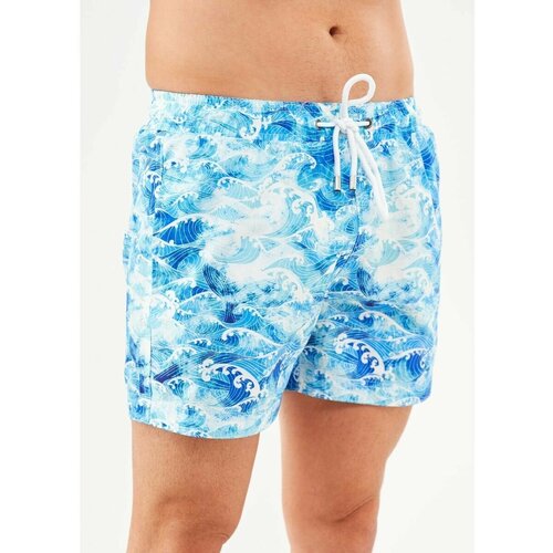 Шорты для плавания Relax Mode, размер 46, белый, голубой