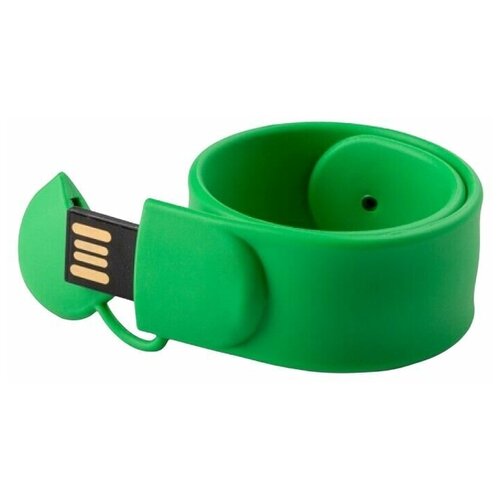 Подарочная флешка slap-браслет зеленый 16GB