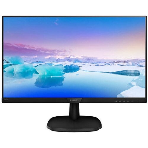 23,8" Philips 243V7QSB 1920x1080, LED, 16:9, IPS, 250cd, 1000:1, 10M:1, 8ms, 178/178, VGA, DVI-D, 60Hz, Tilt, Внутр, VESA, Black, 3y,