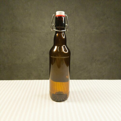 Бутылка стеклянная с бугельной пробкой, коричневая, 500 мл, 6 шт