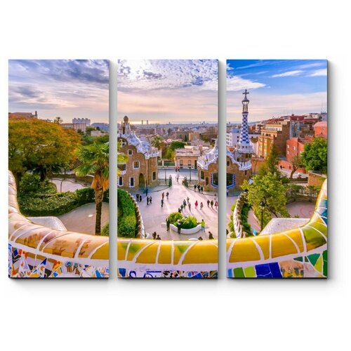 Модульная картина Потрясающий вид из парка Гуэль, Барселона 60x43