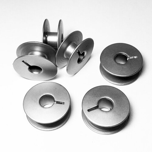 Комплект алюминиевых шпуль (10 шт.) для промышленных швейных машин JACK F4, JUKI 8300-8700, AURORA, веритас.