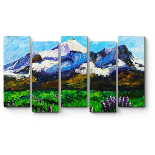 Модульная картина Горы, нарисованные маслом 90x52