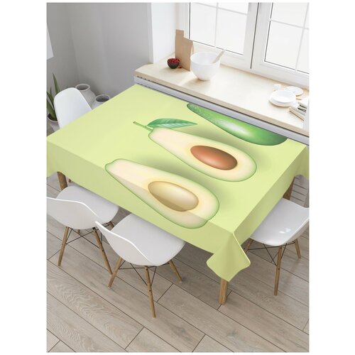 Скатерть прямоугольная JoyArty на кухонный стол "Разрезанный авокадо" из оксфорда, 120x145 см