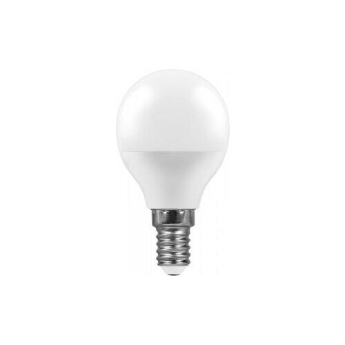 Светодиодная LED лампа Feron шар G45 E14 7W(580lm) 4000K 4K матовая 82x45, LB-95 25479 (упаковка 10 штук)