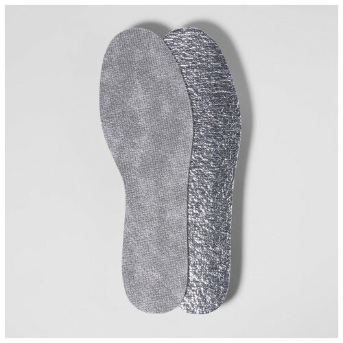 Стельки для обуви, утеплённые, универсальные, фольгированные, 36-45 р-р, пара, цвет серый