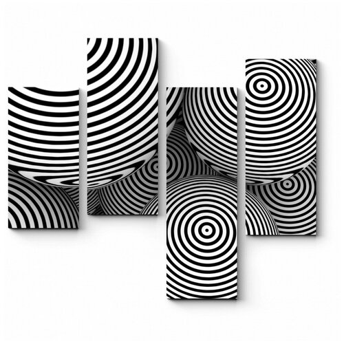 Модульная картина Черно-белая иллюзия 74x69