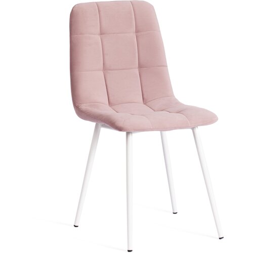 Комплект стульев TetChair CHILLY MAX, металл/велюр, металл, 2 шт., цвет: пыльно-розовый/белый