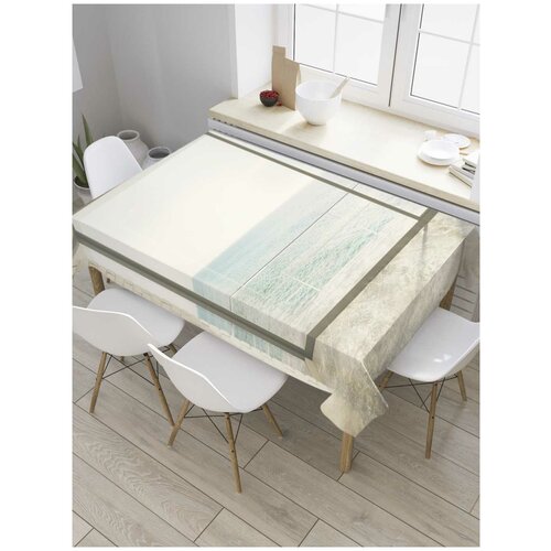 Скатерть прямоугольная JoyArty на кухонный стол "Стеклянная стена" из оксфорда, 180x145 см