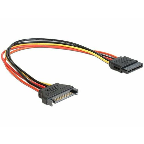 Удлинитель Cablexpert SATA 15pin(M)/15pin(F) (CC-SATAMF-01), 0.3 м, 1 шт., черный/красный/желтый