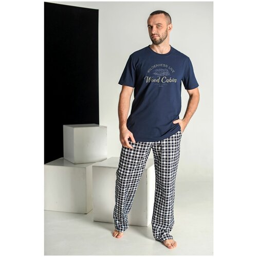 Пижама , размер 54, синий