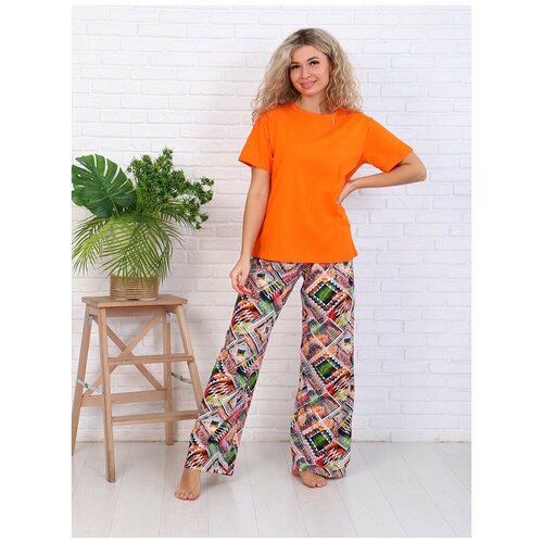 Пижама  LarChik, размер 48, оранжевый