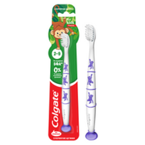 Зубная щетка Colgate для детей от 2-9 лет, Monkey, супермягкая, на блистере