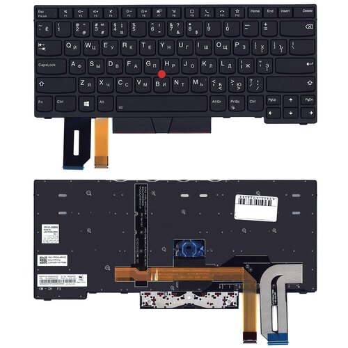 Клавиатура для ноутбука Lenovo Thinkpad T14 P14s черная с подсветкой
