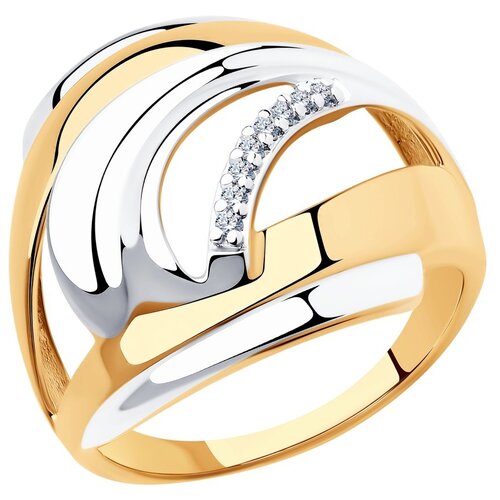 Кольцо Diamant, серебро, 925 проба, фианит, размер 18