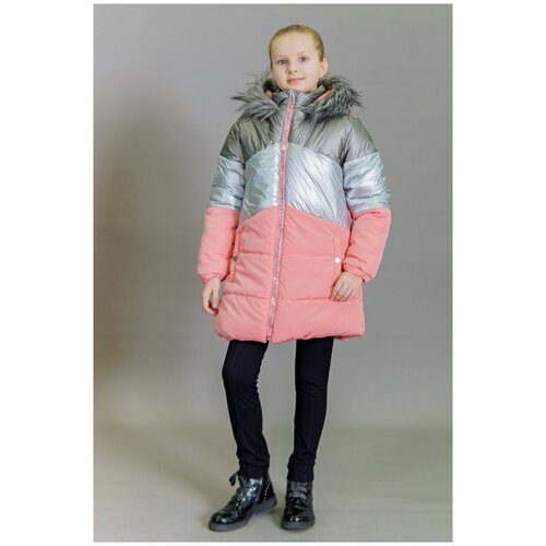 Куртка MIDIMOD GOLD, размер 152-158, серебряный, розовый