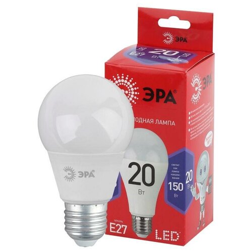 Лампа светодиодная ECO LED A65-20W-865-E27 R (диод груша 20Вт холодн E27) (10/100/1200) ЭРА Б0045326 (4шт.)