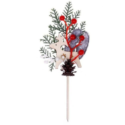 Новогоднее украшение из природного декора «Олень» 24 × 12 × 2 см