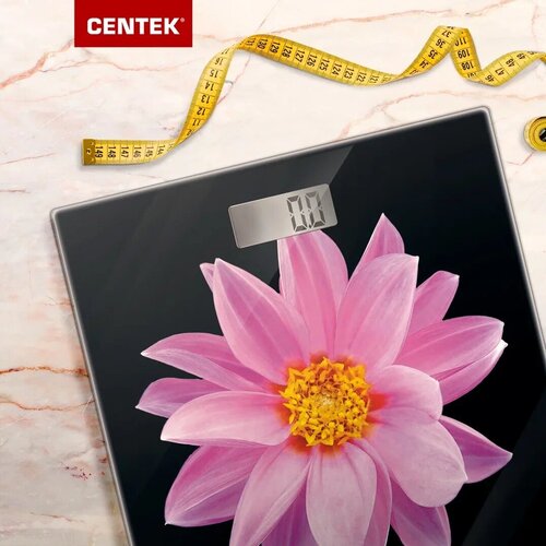 Весы напольные CENTEK CT-2416 (Pink Flower) электронные 180кг, 0,1кг, LCD 45x28, размер 26х26см