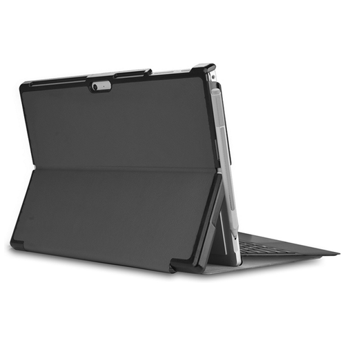 Чехол-обложка MyPads для Microsoft Surface Pro 6 Type Cover тонкий умный кожаный на пластиковой основе с трансформацией в подставку серый