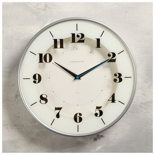 Часы настенные, серия: Классика, плавный ход, 30.5 см, печать по стеклу, часы интерьерные