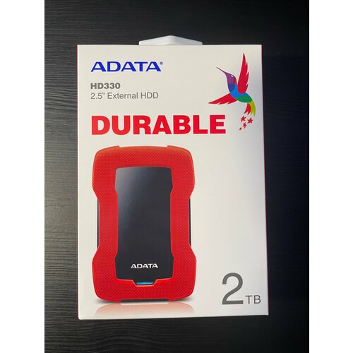 ADATA 2TB HD330 - внешний жесткий диск 2,5 дюйма с защитой от ударов и пыли, красный