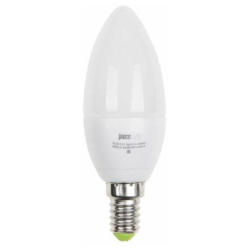 Лампа светодиодная PLED-ECO-C37 5Вт свеча 4000К бел. E14 400лм 220-240В JazzWay 1036865A (4шт. в упак.)