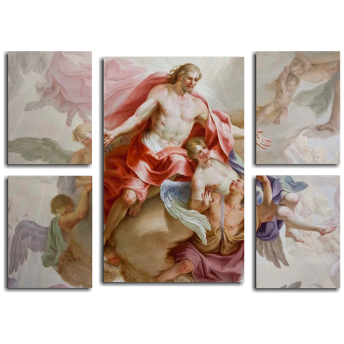 Модульная картина Фреска, Beautiful religious fresco/ 74х62 см