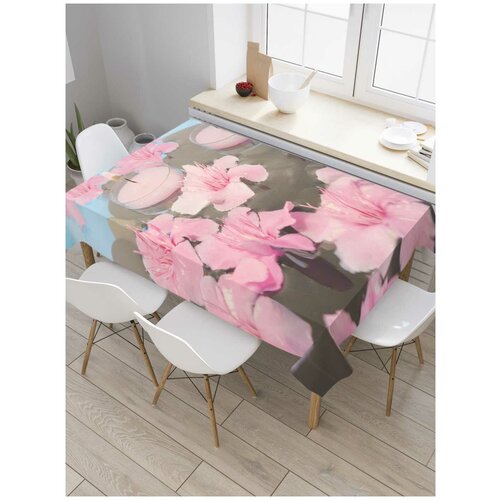 Скатерть прямоугольная JoyArty на кухонный стол "Романтический пруд" из оксфорда, 180x145 см