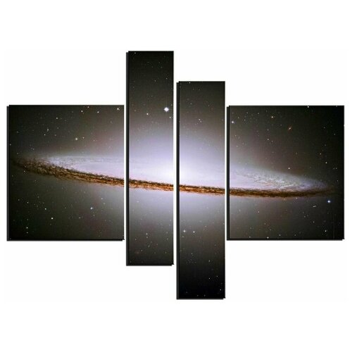 Модульная картина на Дереве - "Галактика сомбреро", размер 90х60 см
