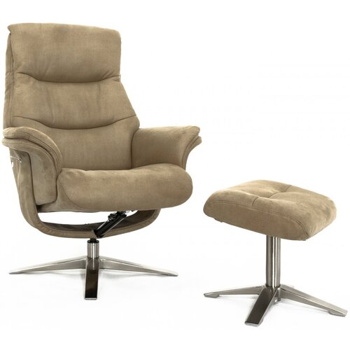 Кресло реклайнер механическое Falto Relax Boss 7826A с пуфом для ног - бронзовое (нубук)