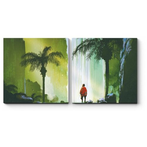 Модульная картина Тропический водопад60x30