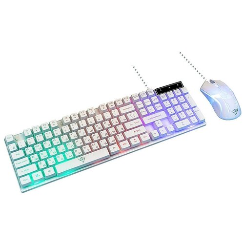 Набор игровой клавиатура + мышь проводной Nakatomi KMG-2305U. Белый