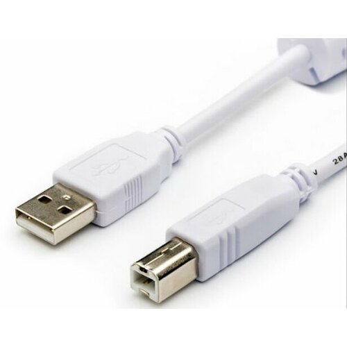 Аксессуар ATcom USB 2.0 AM/BM 1 Ferrite 80cm White AT6152