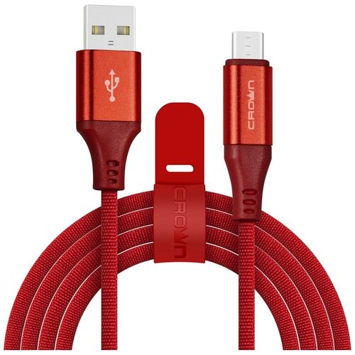 Кабель USB-MicroUSB 1m красный Crown (CMCU-3103M)