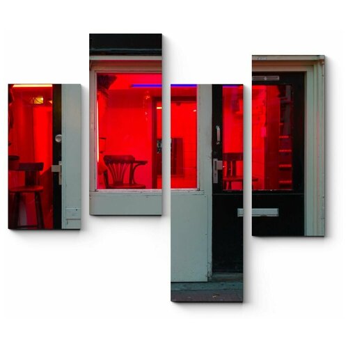 Модульная картина Улица красных фонарей 64x60