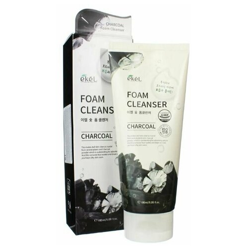 Ekel Пенка для умывания с экстрактом древесного угля, Foam Cleanser Charcoal, 180 мл