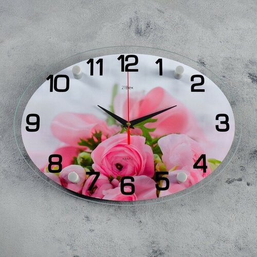 Рубин Часы настенные, серия: Цветы, "Нежность", плавный ход, 24 х 34 см